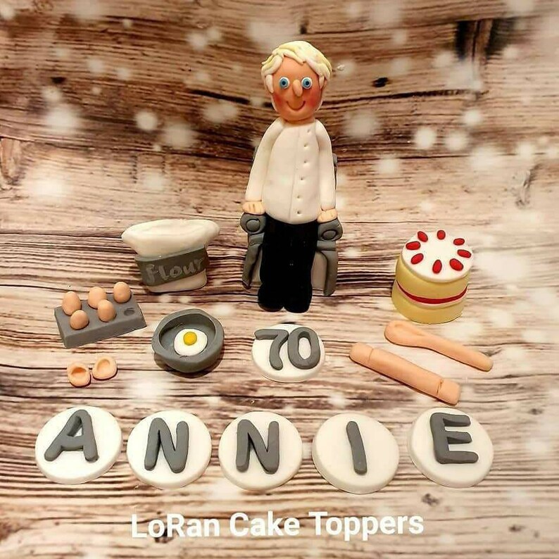 Handmade Edible Cake Decoration Chef / Cook Cake Topper - Etsy