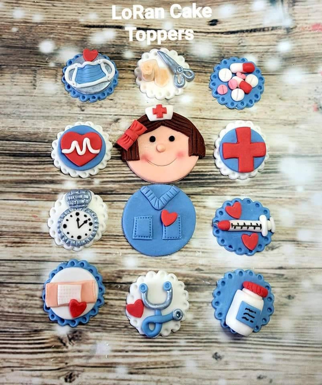 Handmade Edible Cupcake Topper, Cake Topper, Decoration, NURSE Medical ...