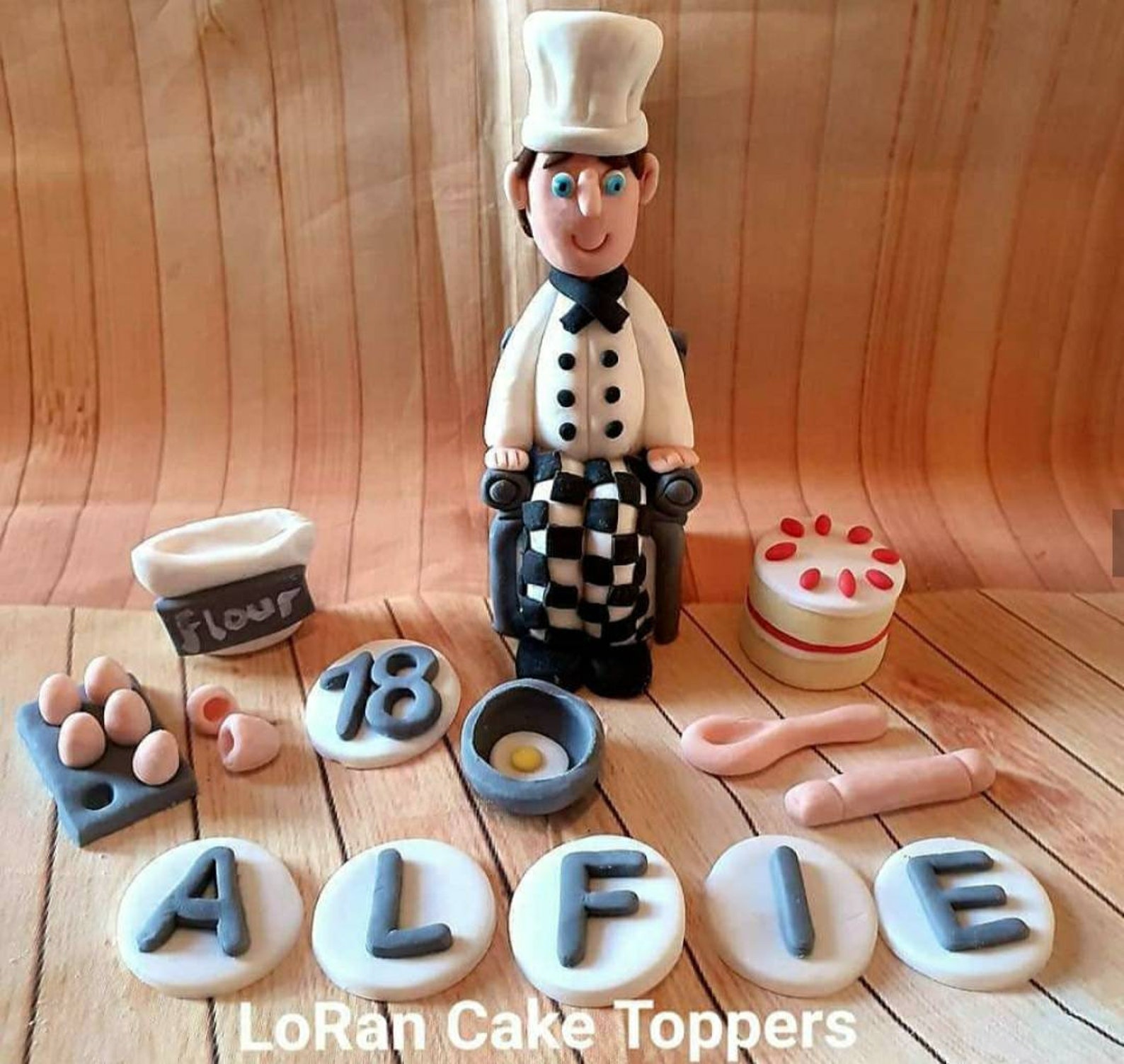 Handmade Edible Cake Decoration Chef / Cook Cake Topper - Etsy