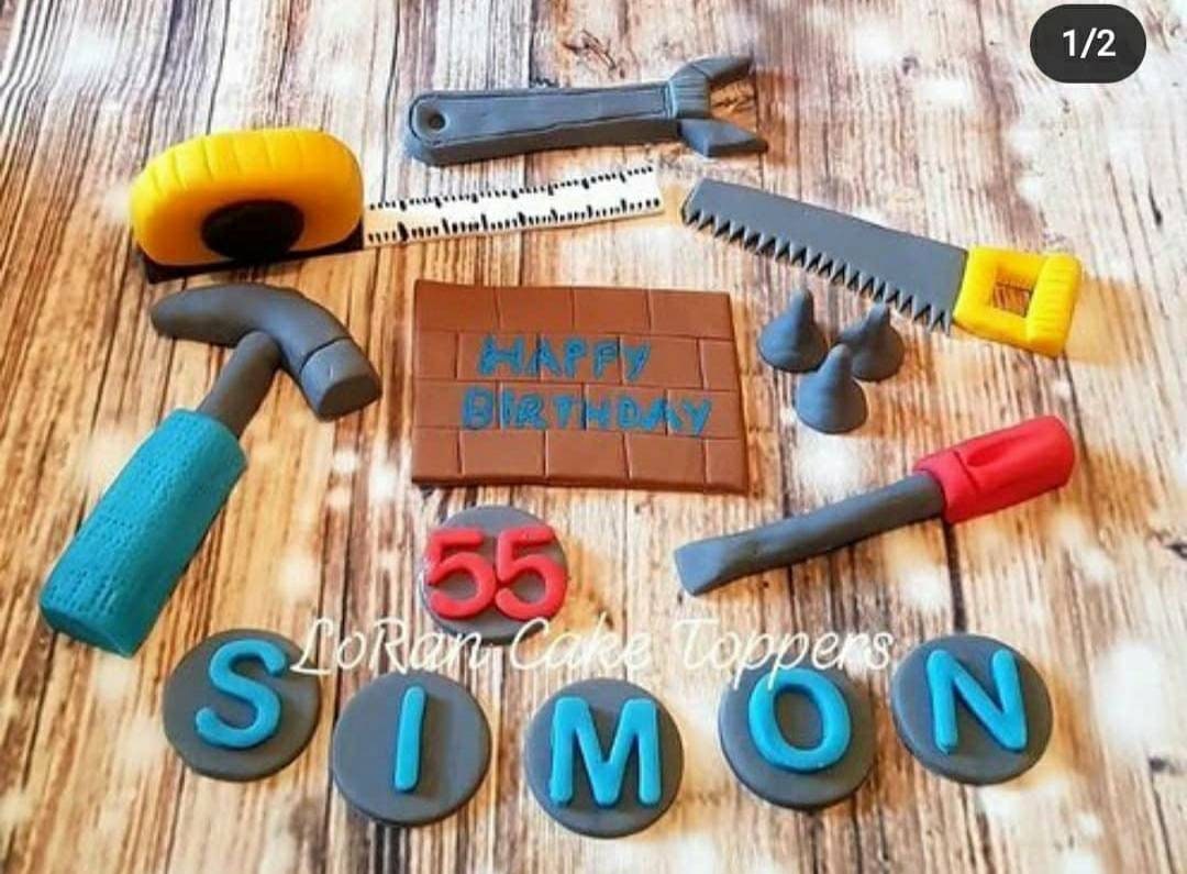 Handmade Edible Cake Decoration, Builder / Handyman Tools - Etsy