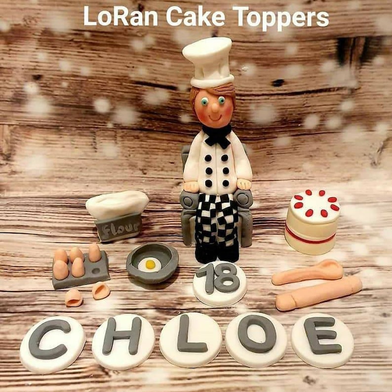Handmade Edible Cake Decoration Chef / Cook Cake Topper - Etsy