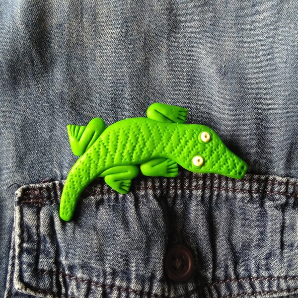 Crocodile Pin - Etsy