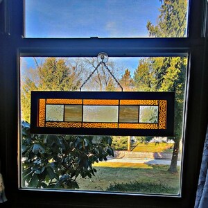 Golden Stained Glass Window, Wall Decor, Window Hanging, Beautiful ...