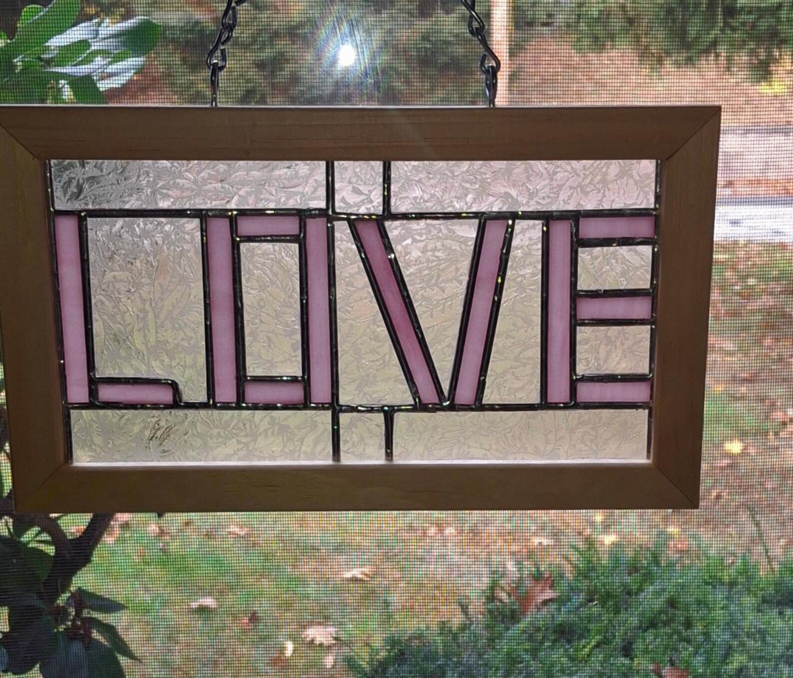 Stained Glass Window, Pink Glass, Love, Suncatcher, Gift for Any ...