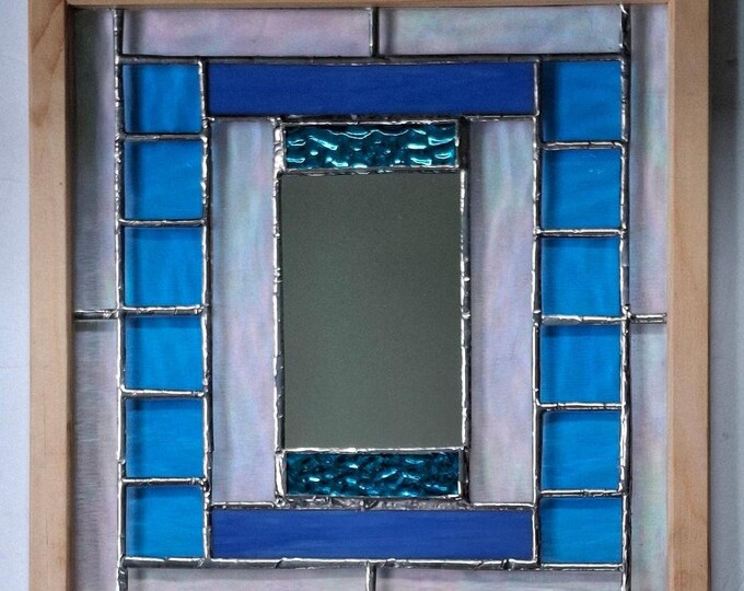 Stained Glass Mirror, Window Hanging, Wall Decor, Colorful Iridescent ...