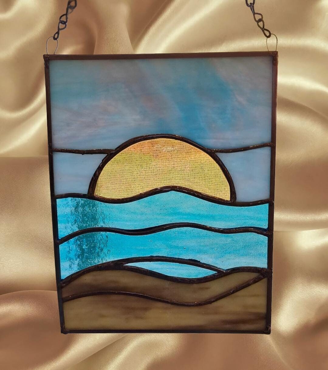 Stained Glass Window, Beautiful Ocean Sunrise - Etsy