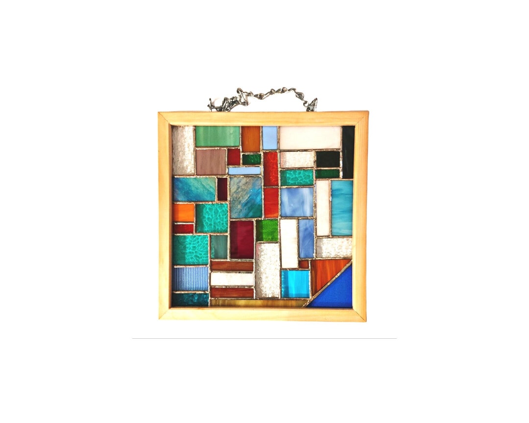 Colorful Stained Glass Window Hanging, Stained Glass Panel, Wall Decor ...