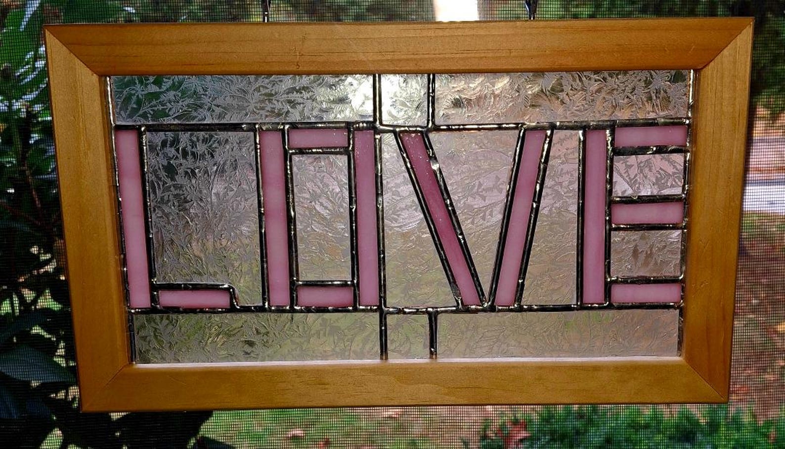 Stained Glass Window, Pink Glass, Love, Suncatcher, Gift for Any ...