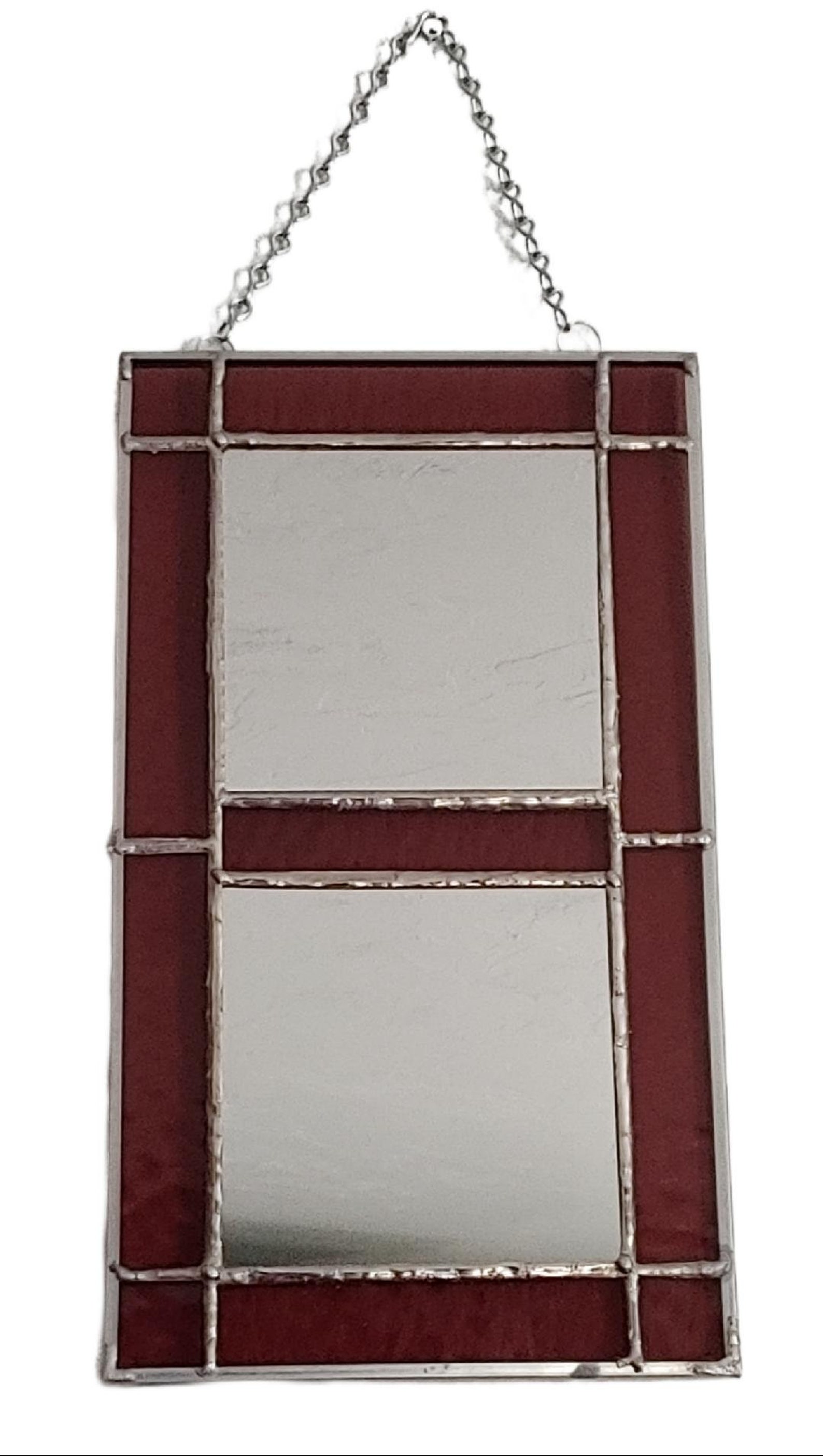 Stained Glass Mirror, Wall Decor, Window Hanging, Purple Glass - Etsy