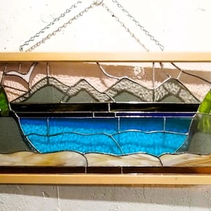 Nature Lover Stained Glass Window Hanging, Stained Glass Panel, Large ...