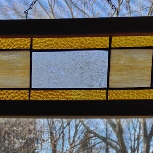 Golden Stained Glass Window, Wall Decor, Window Hanging, Beautiful ...