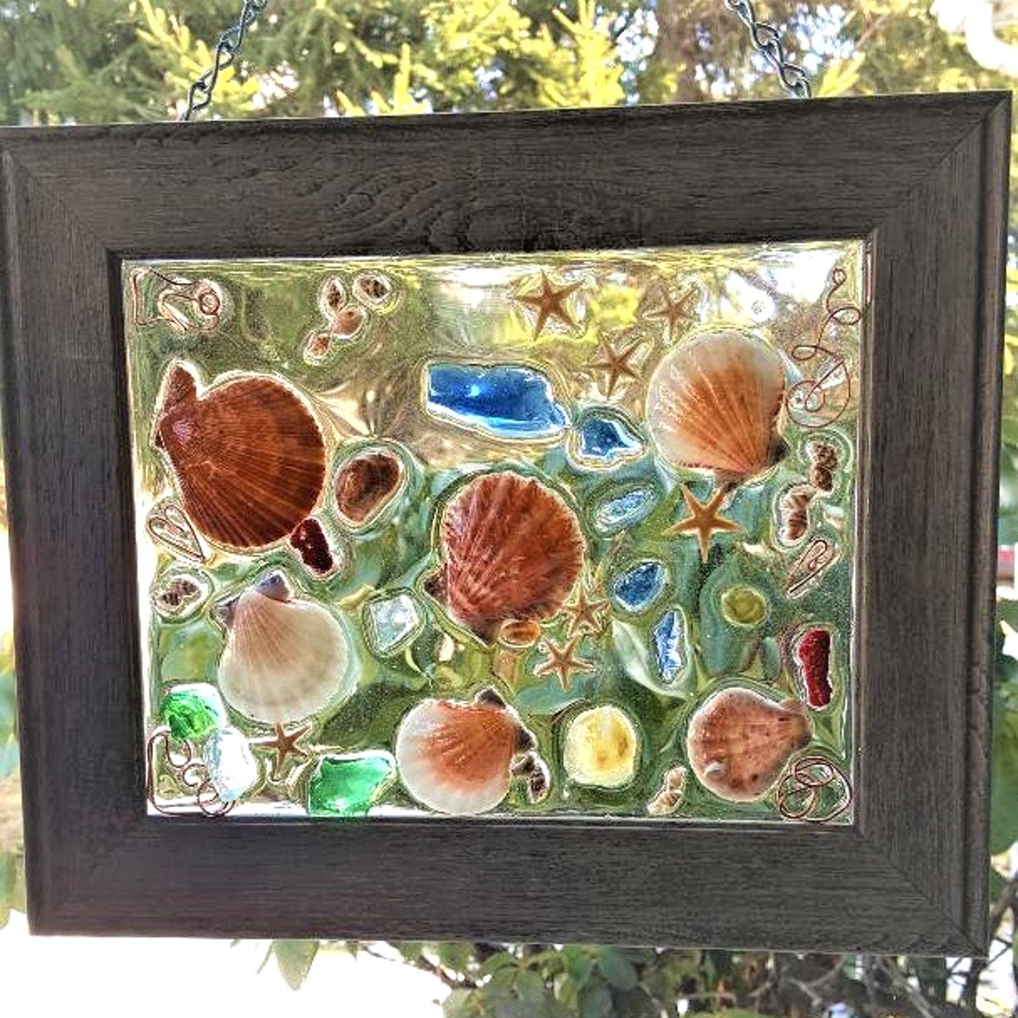 Resin Sea Shell Art Resin Shells Wall Art Shell Suncatcher | Etsy