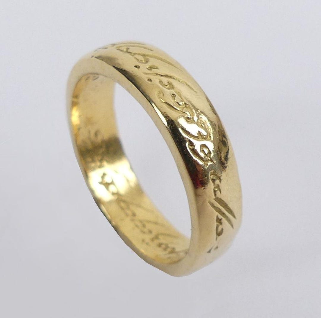 A FINE 18CT Gold Lord of the Rings Elvish Ring 8.1 Grams. Size R - Etsy