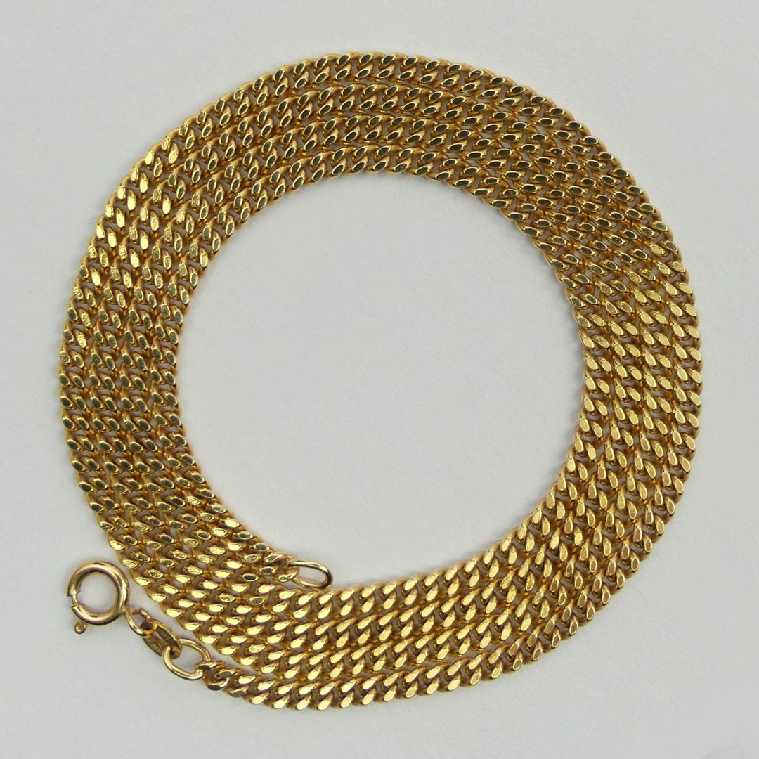SOLID 9CT GOLD Flat Curb Link 61cm Chain Necklace 13.2 Grams - Etsy