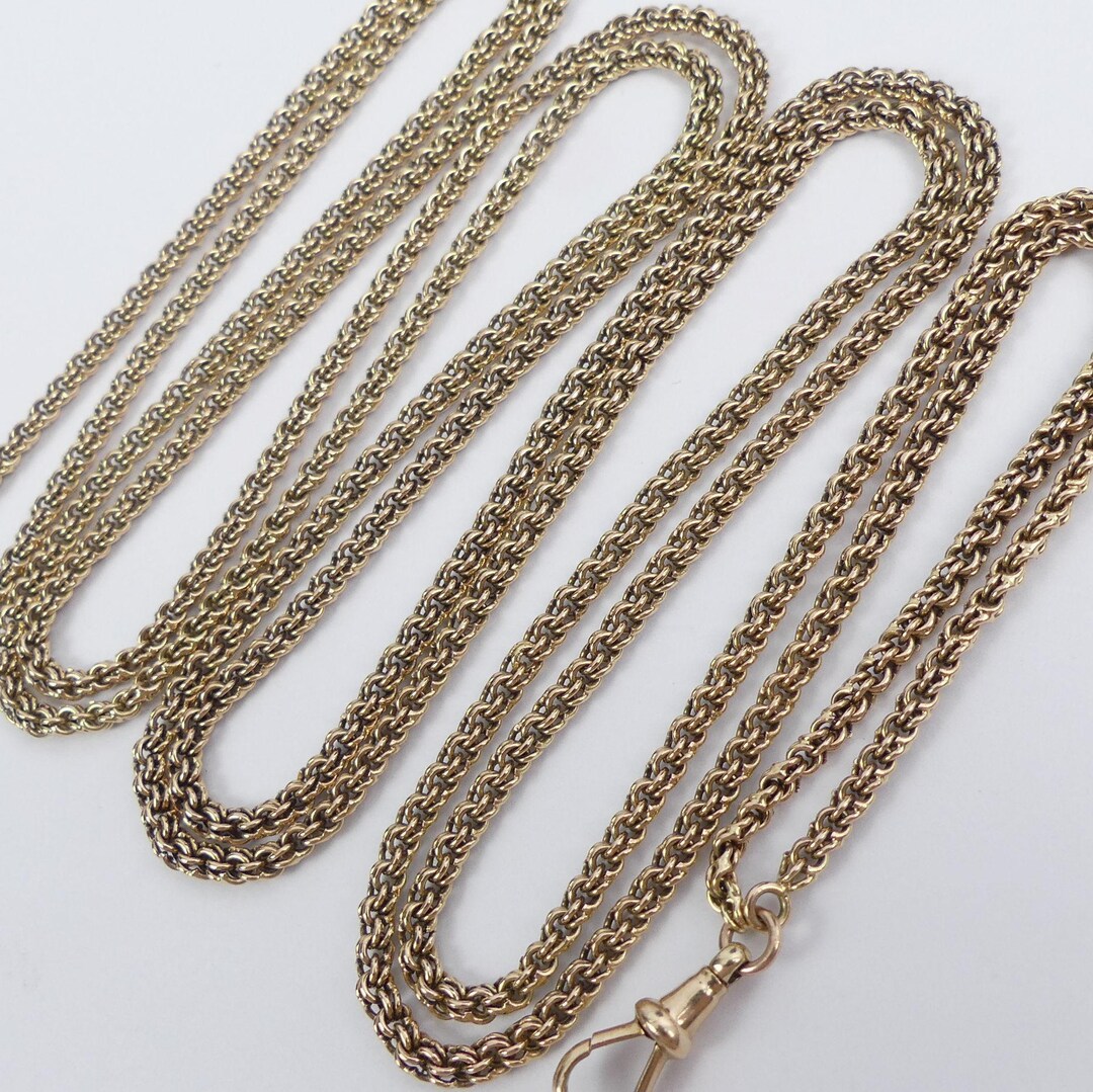 VICTORIAN 9CT GOLD Long Guard Muff Chain 153 Cm - 45.3 Grams - Etsy