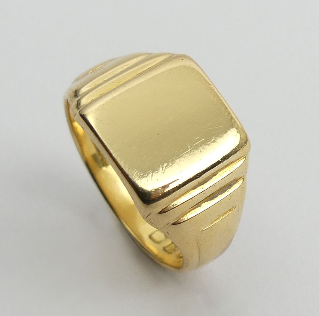 VINTAGE 18CT GOLD Signet Ring London 1954 Size U 11.5 Grams - Etsy