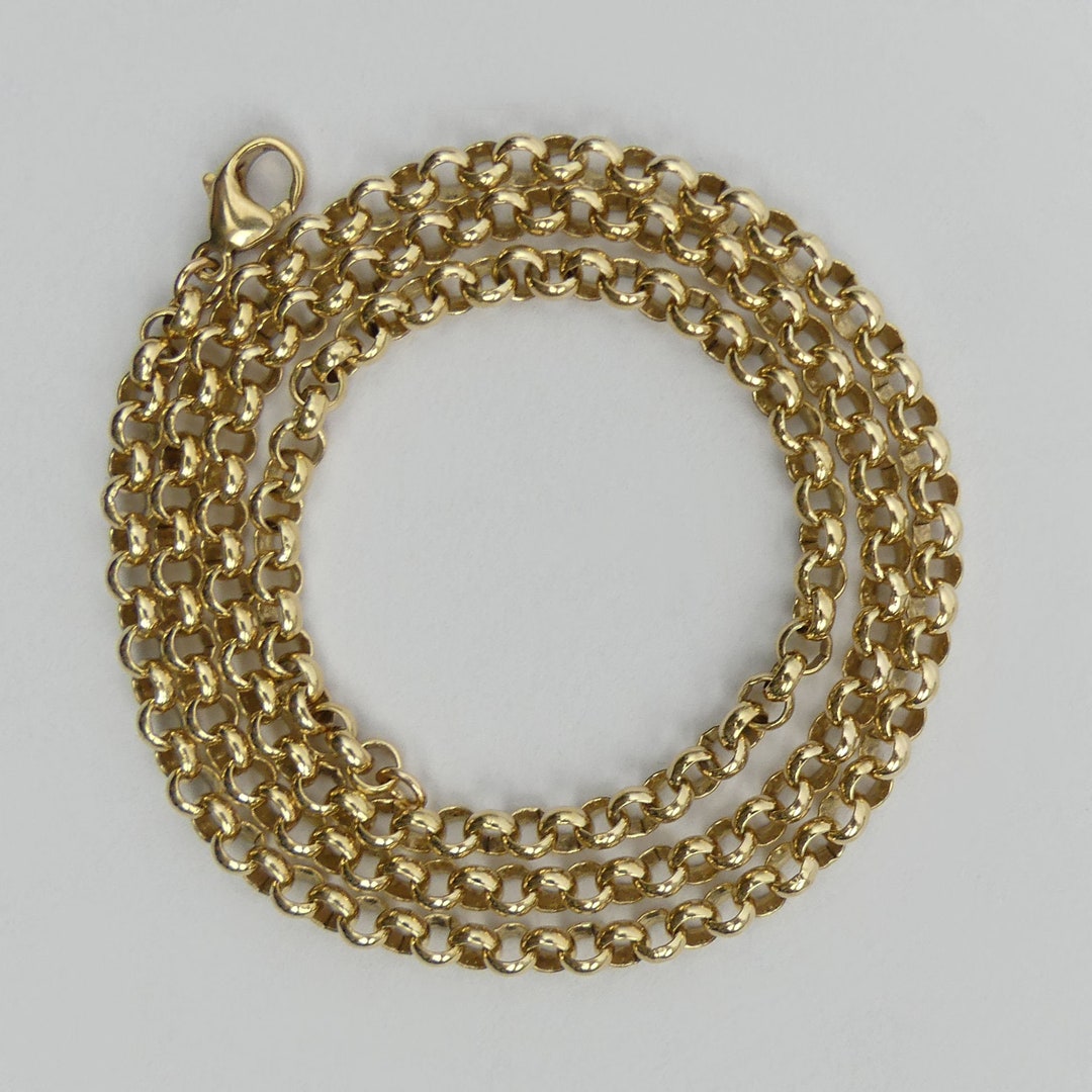 SOLID 9CT GOLD Belcher Link 51 Cm Chain Necklace 19.2 Grams - Etsy