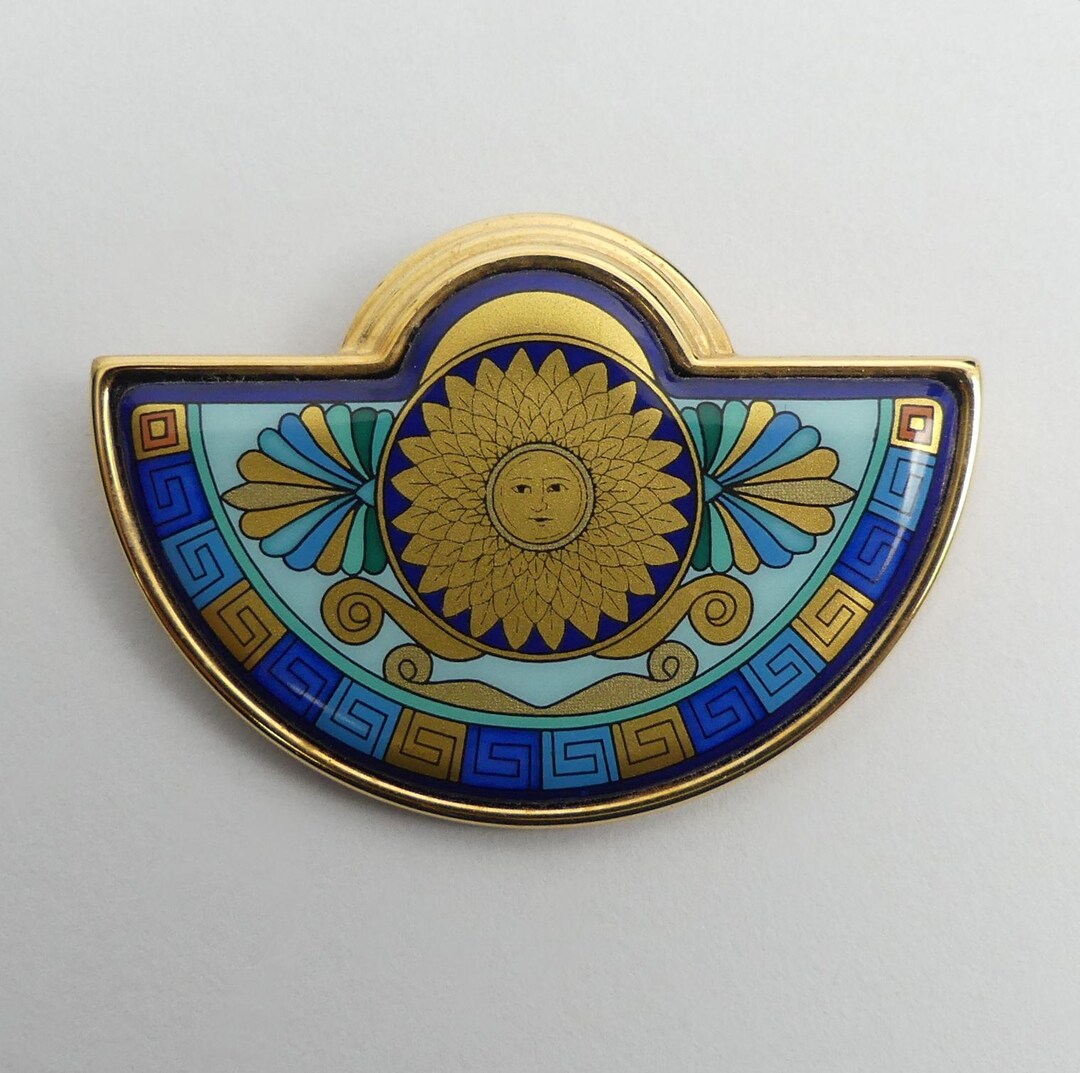 A STYLISH GOLD Tone & Enamel Michaela Frey Pendant - Etsy