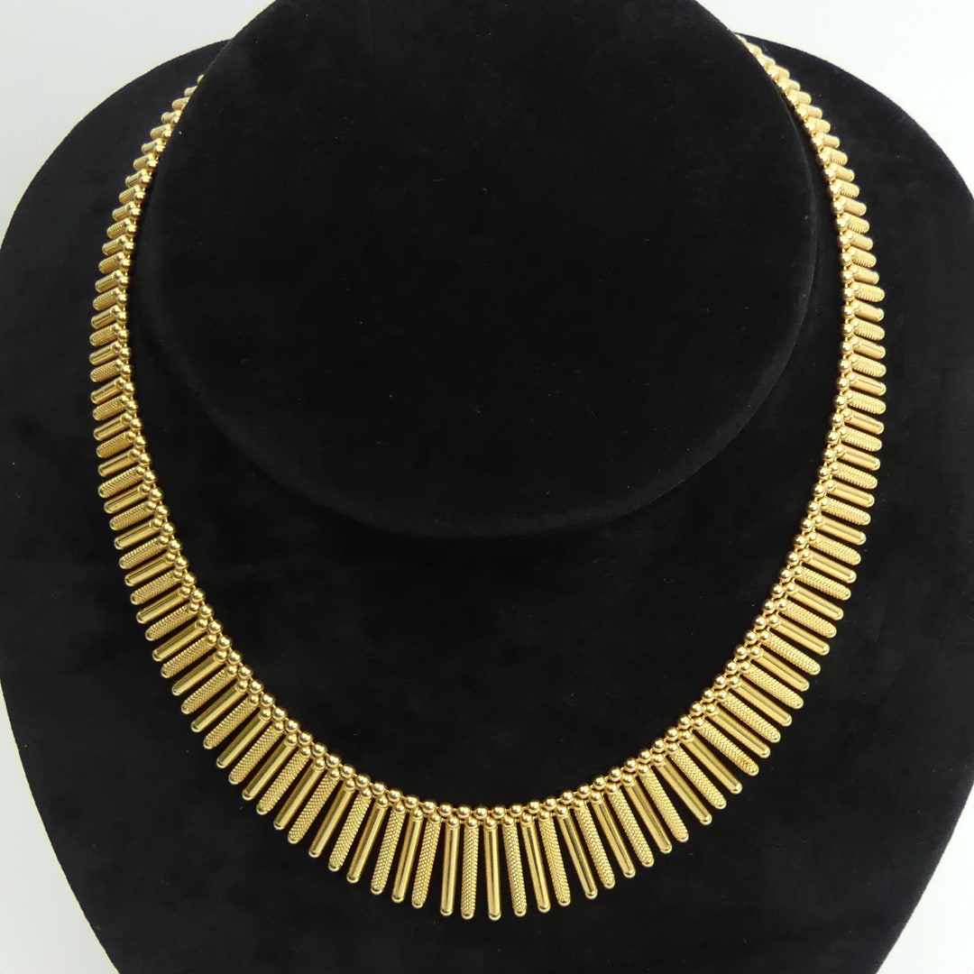 A FINE QUALITY 18ct Gold 'cleopatra' Fringe Necklace 48.5 Grams - Etsy