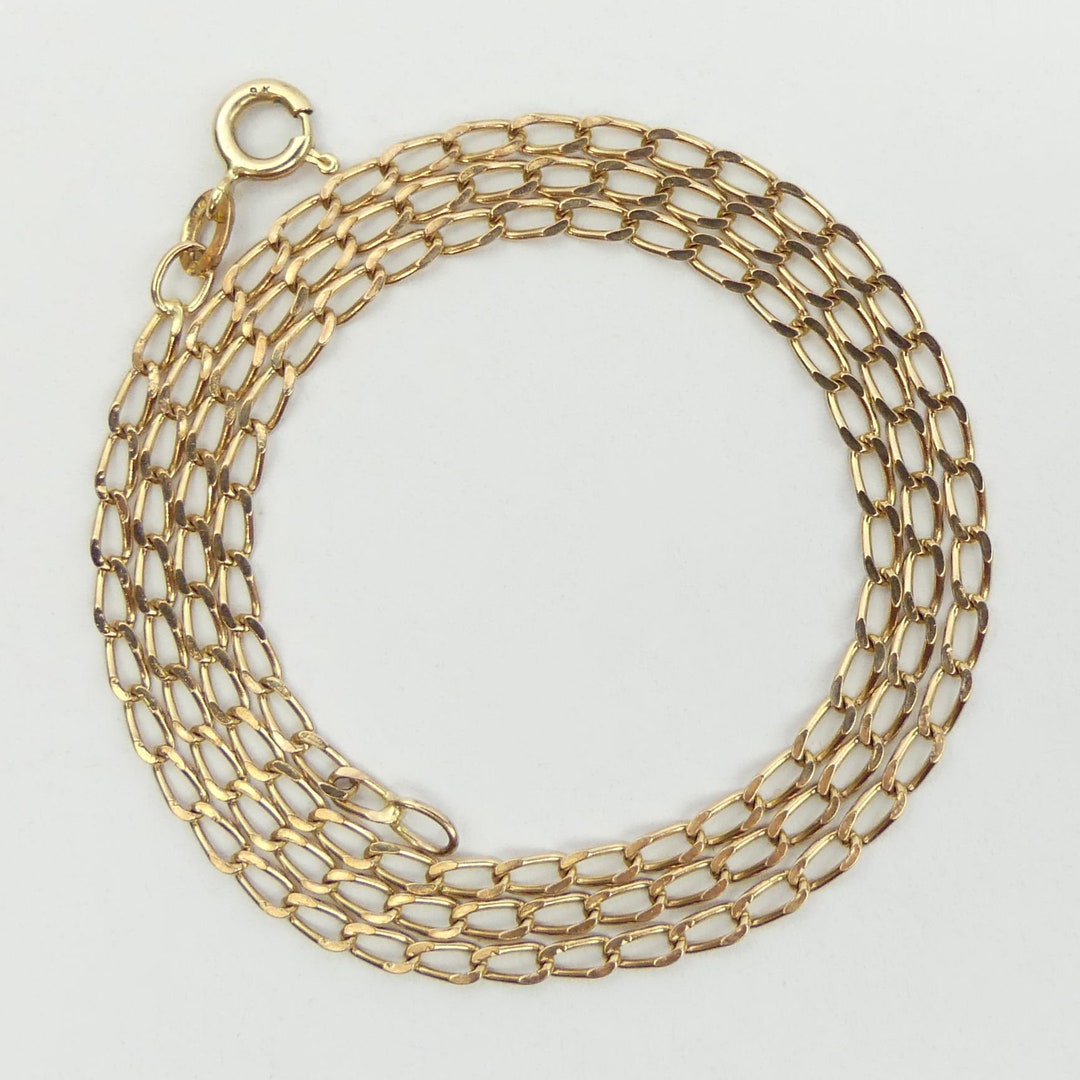 FINE 9CT GOLD Flat Curb Link 47 Cm Chain Necklace 5 Grams - Etsy UK
