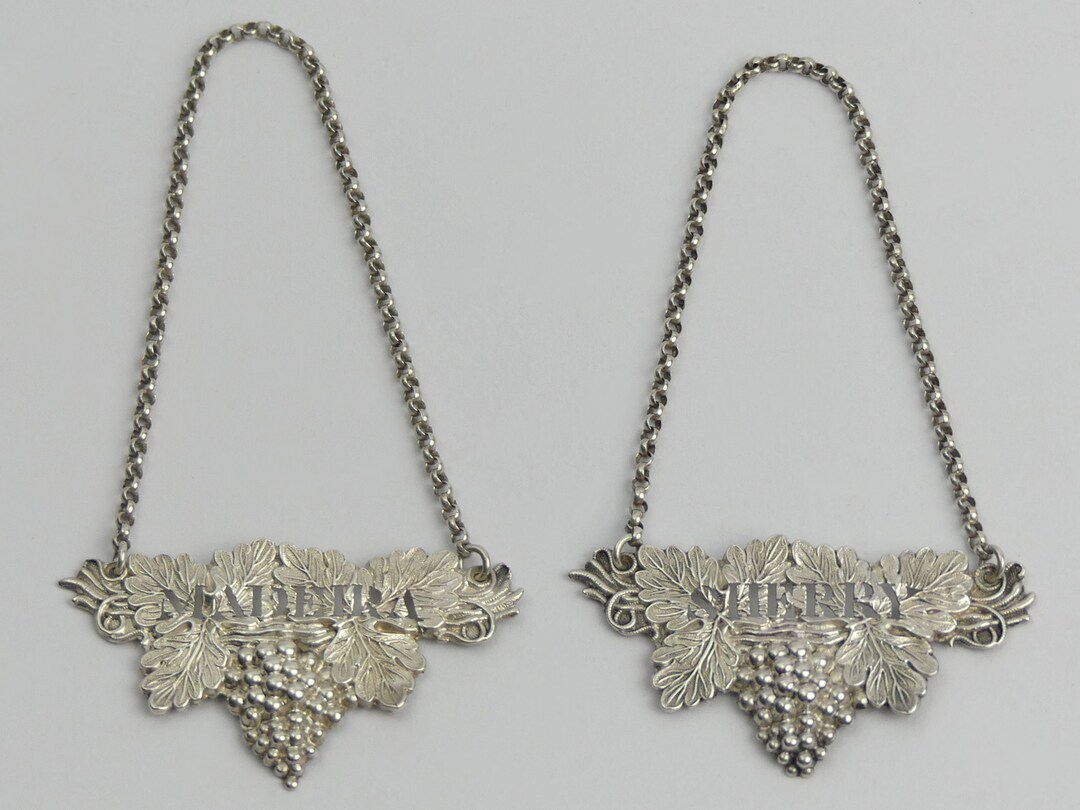 ANTIQUE PAIR OF George Unite Silver Decanter Labels Madeira & - Etsy UK