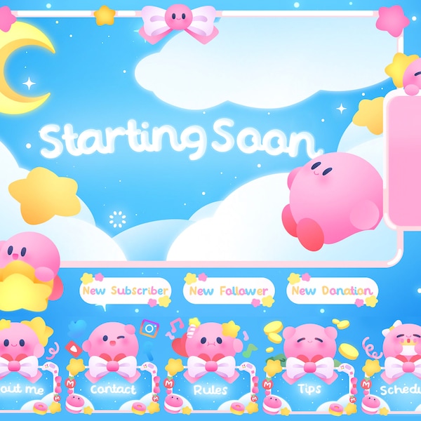 Kirby Banner Twitch - Etsy