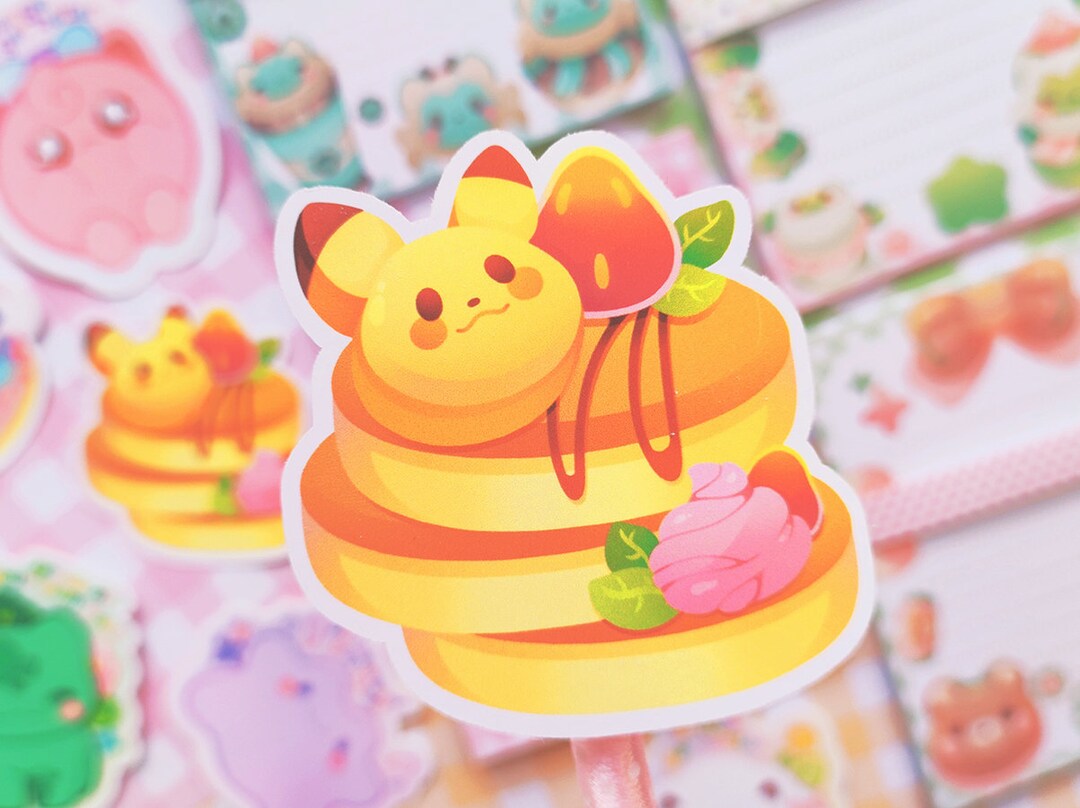 Pikachu Pancake Waterproof Sticker - Etsy