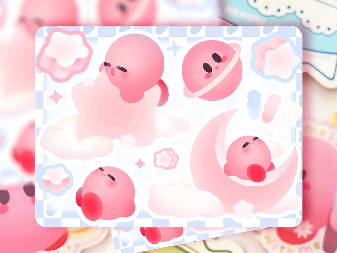 Dreamy Kirby · Cute Stickers · Vinyl Sticker Sheet · Kawaii Stickers - Etsy