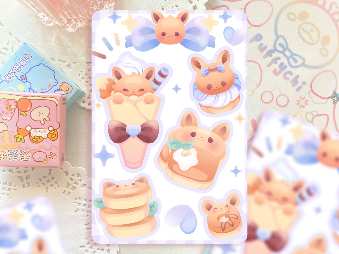 Eevee Menu Cute Stickers Vinyl Sticker Sheet Pokemon Stickers - Etsy
