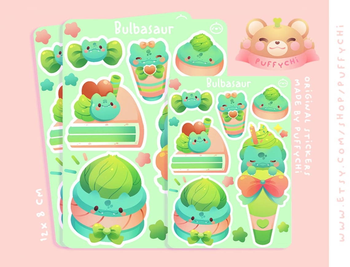 Bulbasaur Pokemon Stickers Cute Stickers Vinyl Sticker - Etsy