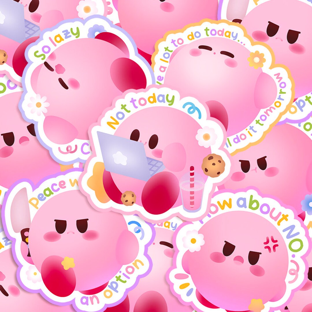 Kirby Quotes Set 3 · Kirby Stickers · Cute Stickers · Mate Stickers - Etsy