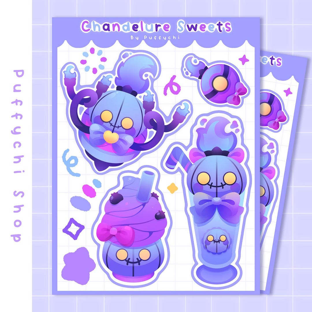 Chandelure Sweets · Pokemon Stickers · Vinyl Sticker Sheet - Etsy
