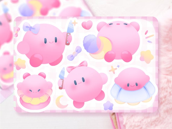 Knife Kirby Cute Stickers Vinyl Sticker Sheet Kirby - Etsy