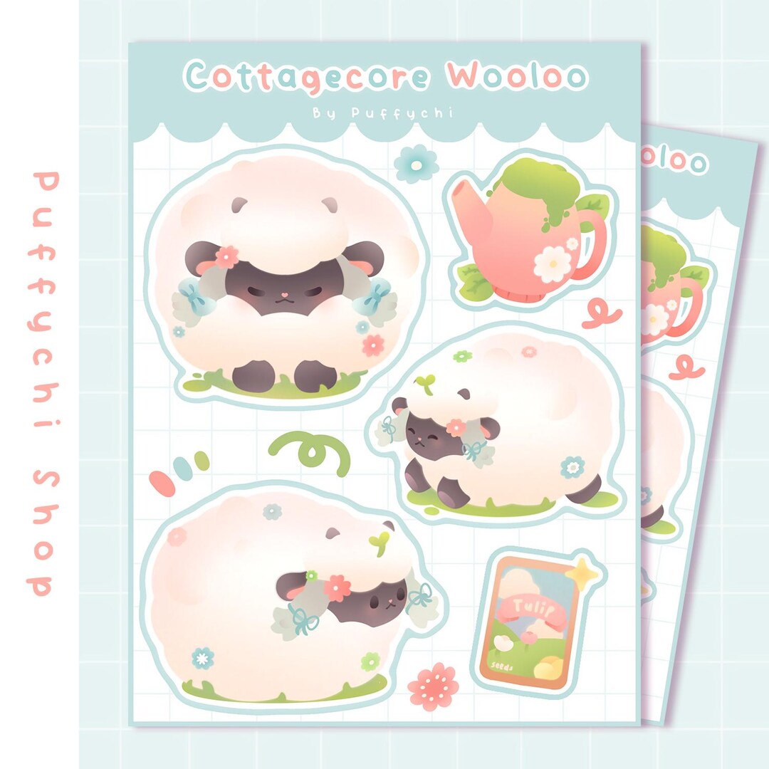 Cottagecore Wooloo · Cute Stickers · Vinyl Sticker Sheet · Pokemon ...