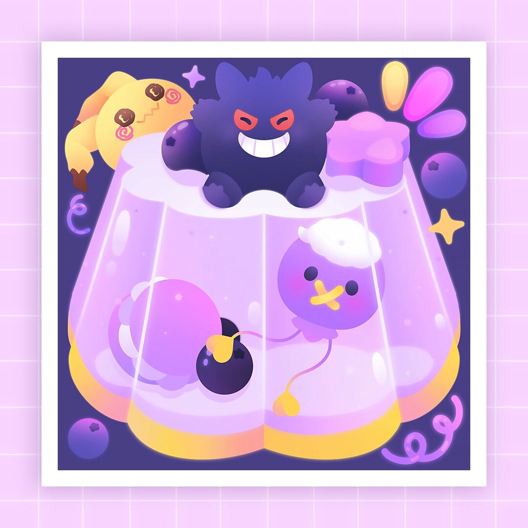 Ghost Jelly · Pokemon Print · Cute Print · Mini Print - Etsy