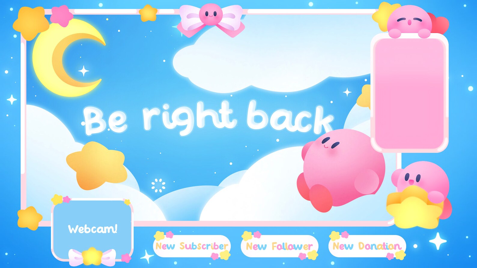 Twitch Stream Overlay and Twitch Panels / Kirby / Cute Stream - Etsy UK