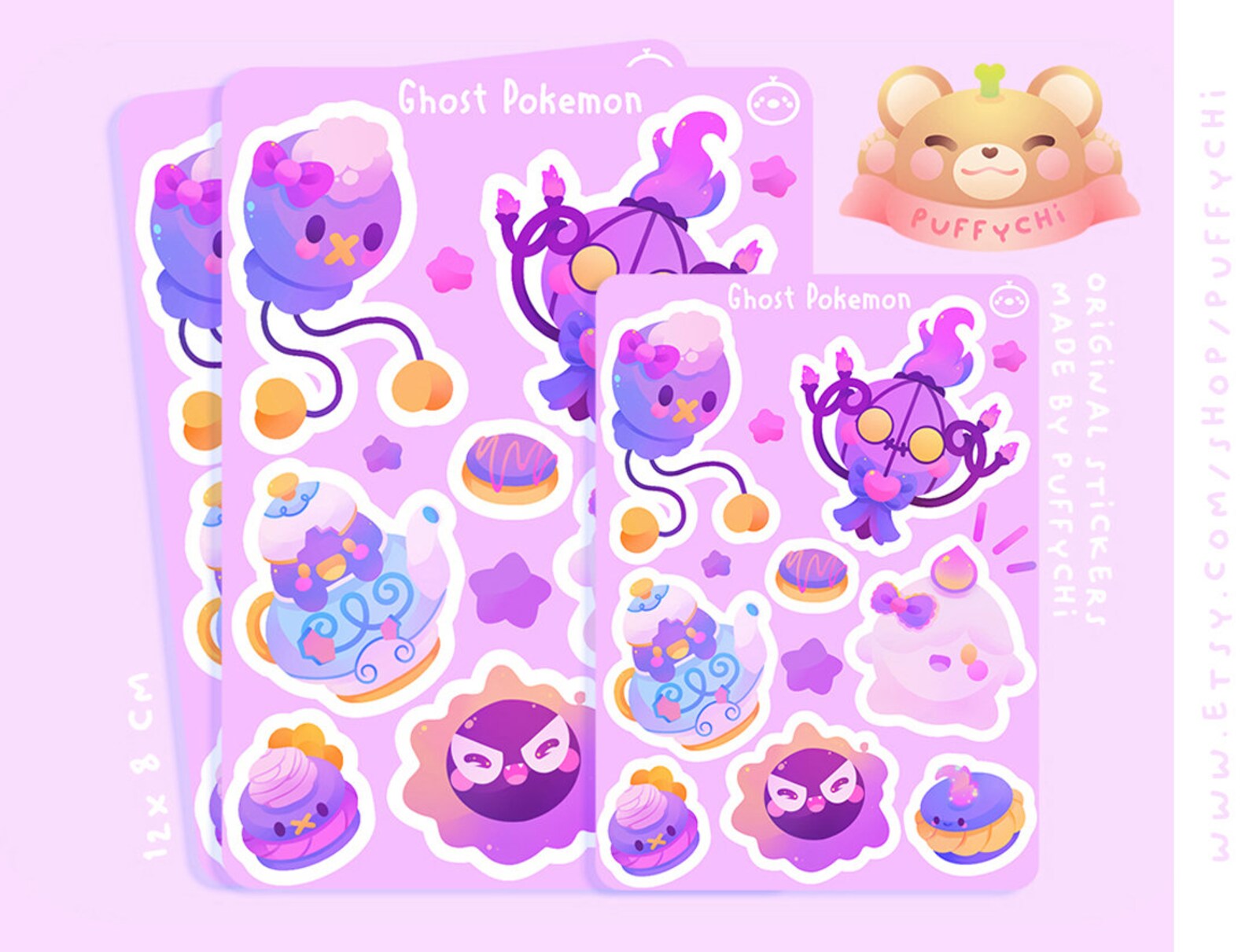 Ghost Pokemon Halloween Stickers Pokemon Stickers Cute - Etsy