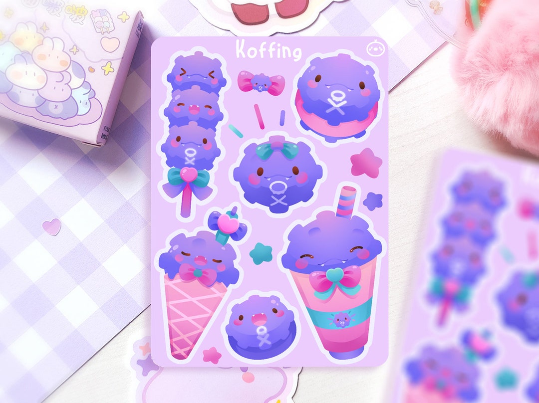 Koffing Stickers Pokemon Stickers Cute Stickers Vinyl Sticker Sheet - Etsy