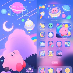 Sky Full of Stars - Cute Kirby Phone Theme - Phone Wallpaper - Phone ...