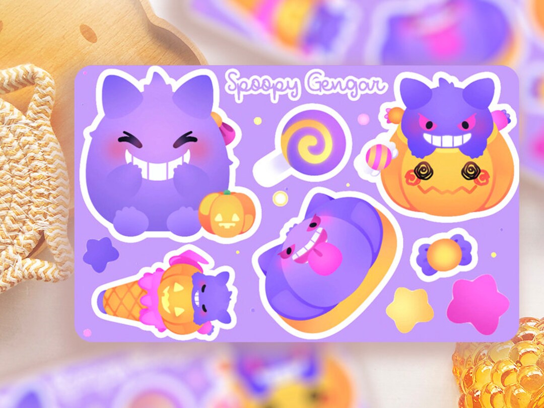 Spooky Gengar Sweets Cute Stickers Vinyl Sticker Sheet Pokemon Stickers ...