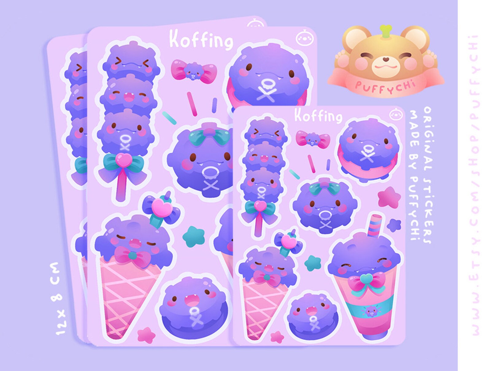 Koffing Stickers Pokemon Stickers Cute Stickers Vinyl - Etsy
