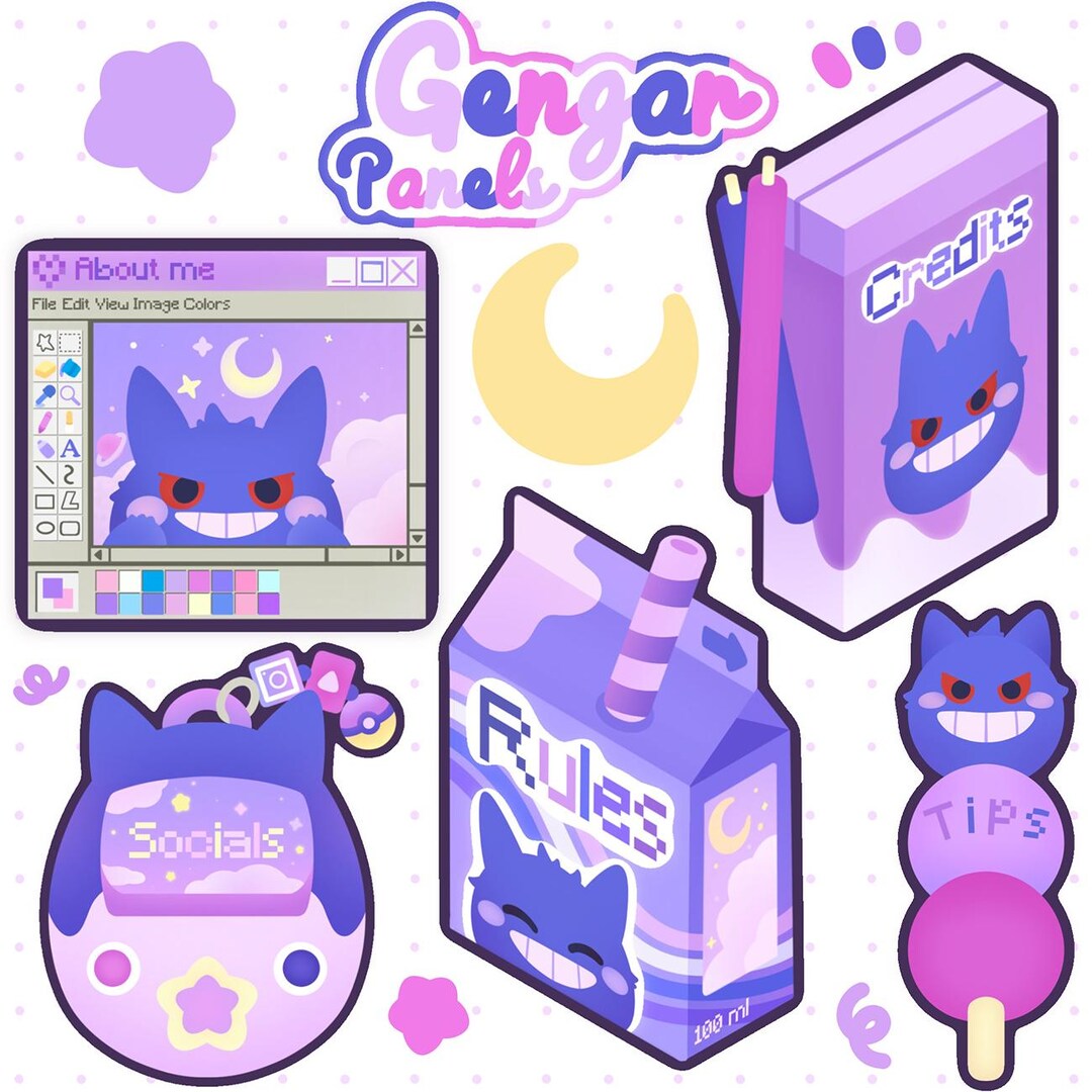 Twitch Stream Panels / Gengar / Cute Stream Overlay - Etsy