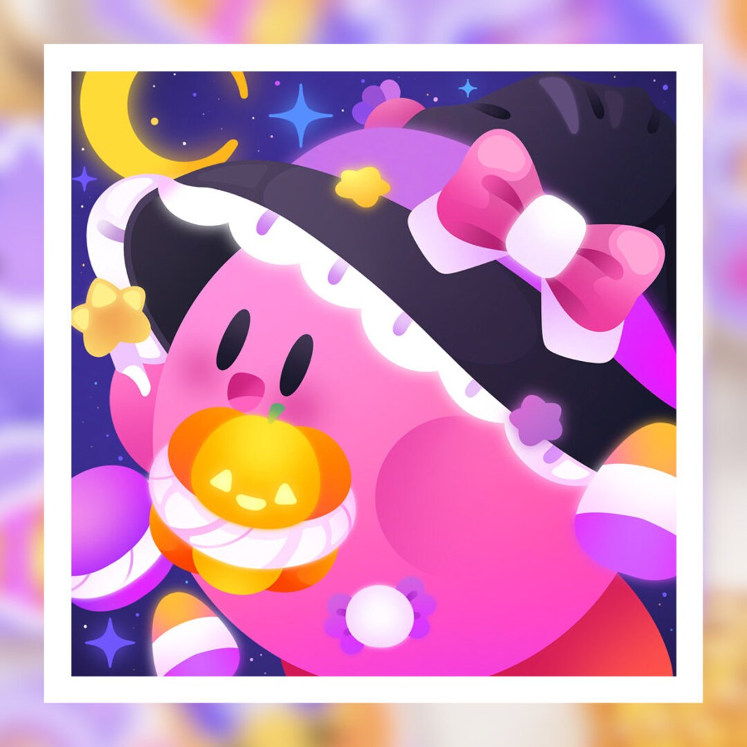 Spoopy Wizard Print · Kirby Print · Mini Print - Etsy