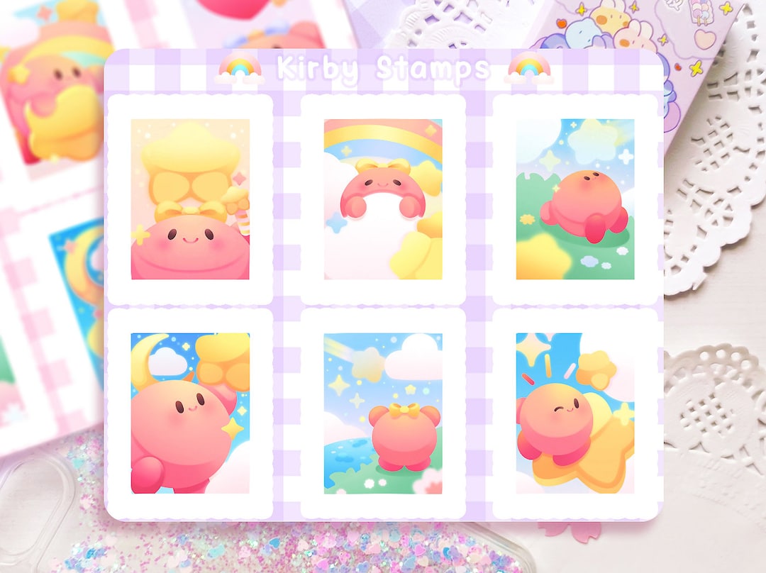 Kirby Stamps Set 1 · Cute Stickers · Vinyl Sticker Sheet · Kirby ...