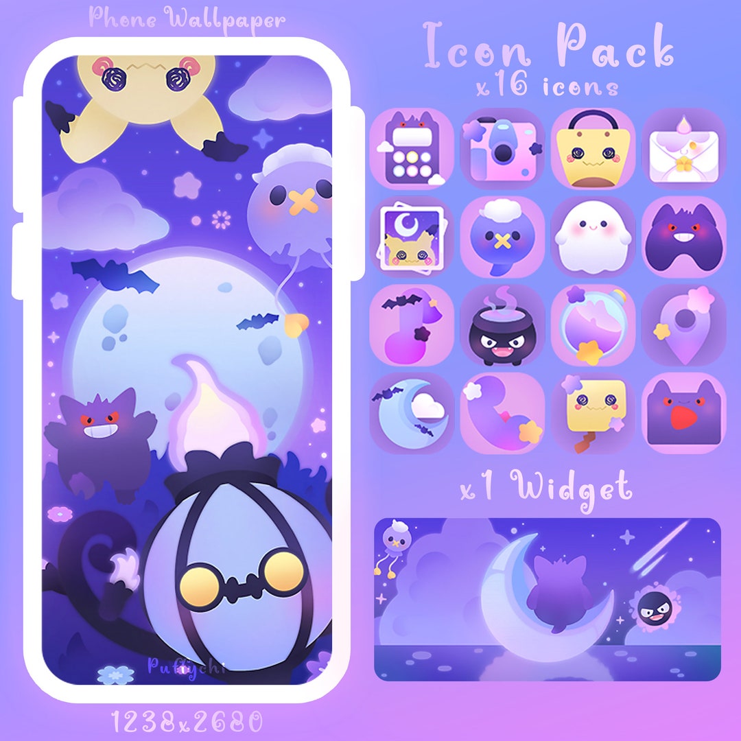 Ghost Pokémon - Phone Wallpaper + Icons + Widget - Etsy