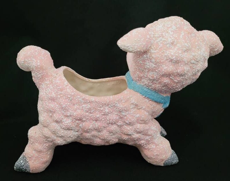 Vintage Pink Splatter Lamb Planter/ Kitschy Lamb Vase - Etsy