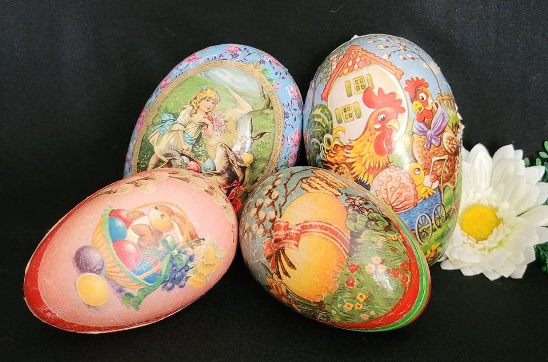German Paper Mache Easter Candy Container/ 1950's Easter Egg Treat ...