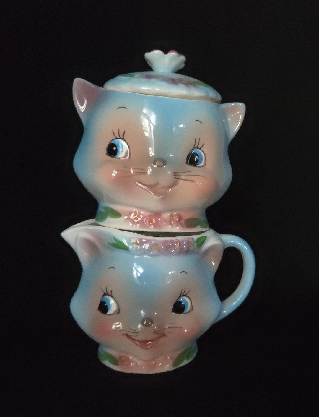Rare Norcrest Blue Cat Teapot/ 1950's Kitchen Character Collectible ...