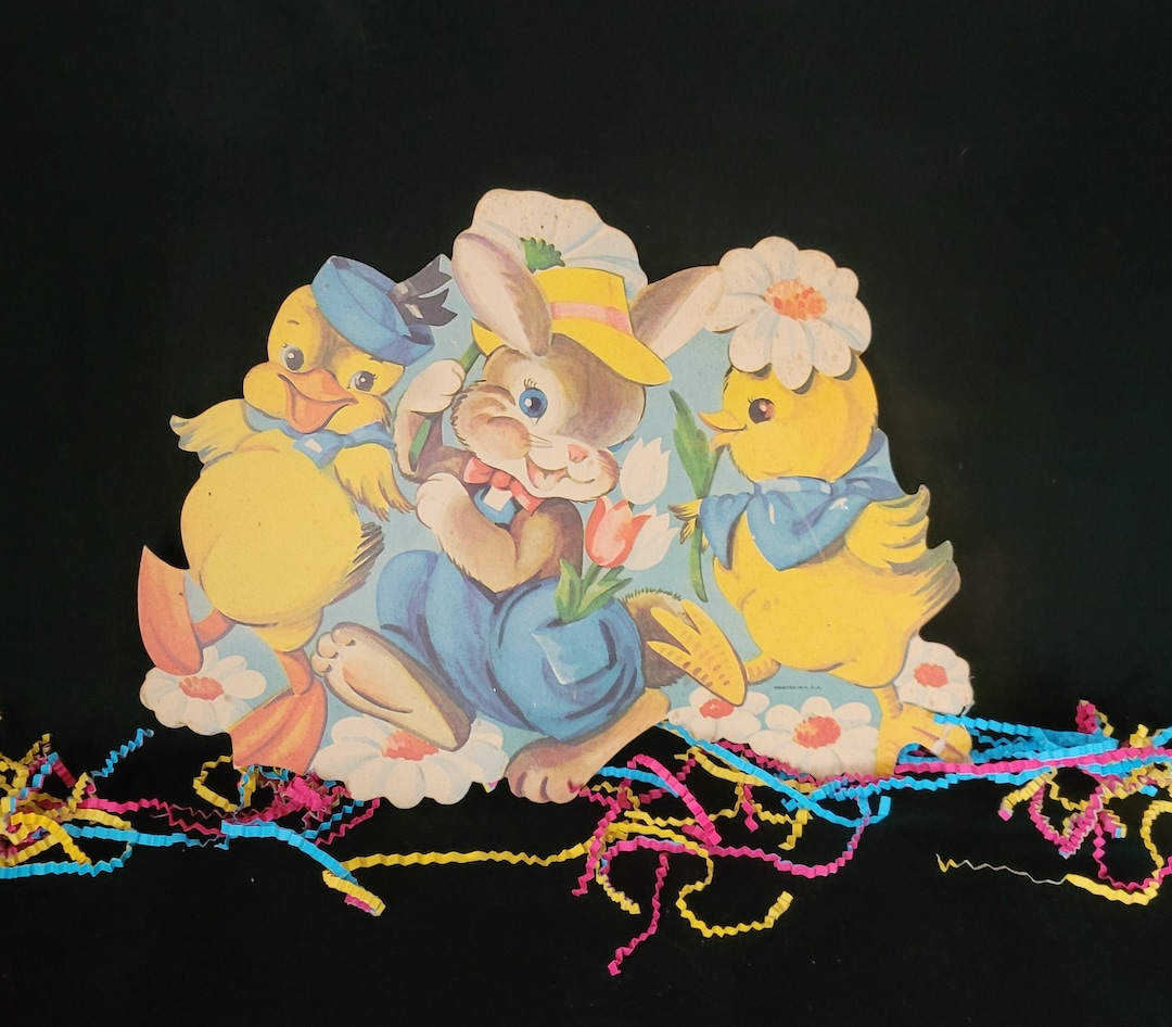 Vintage Cardboard Die Cut Easter Decor/ Kitschy Holiday Paper ...