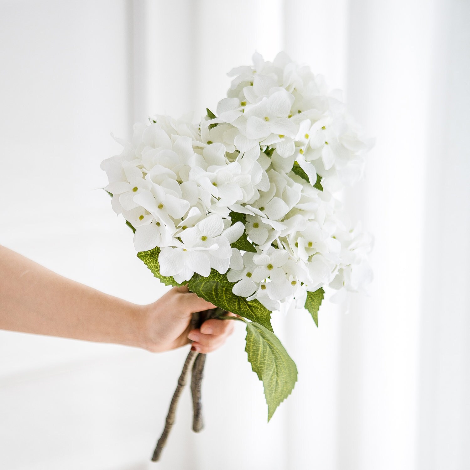 White Real Touch Hydrangeas Artificial Hydrangeas Silk - Etsy